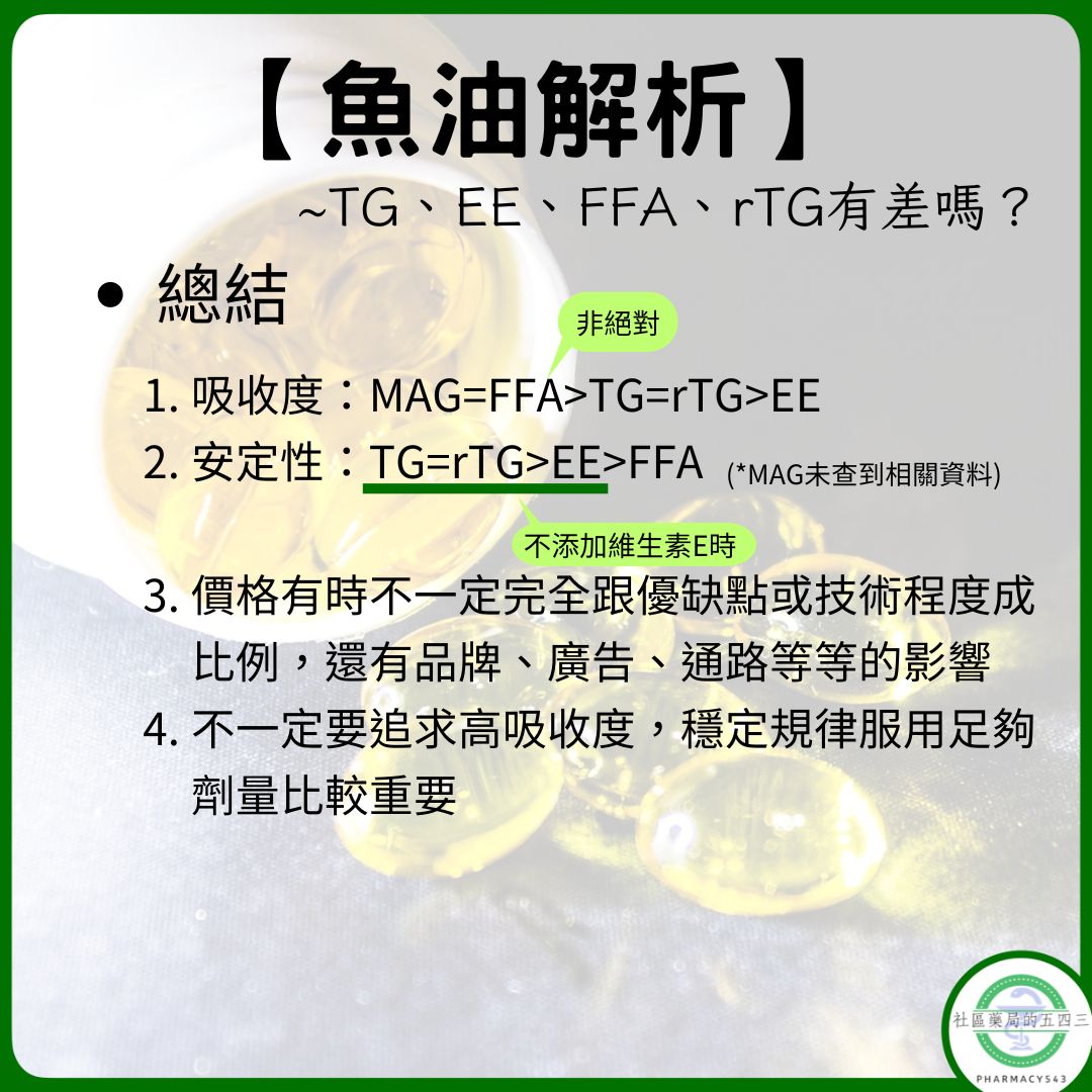【魚油全解析】：TG、EE、FFA、rTG有差嗎？ - 社區藥局的五四三